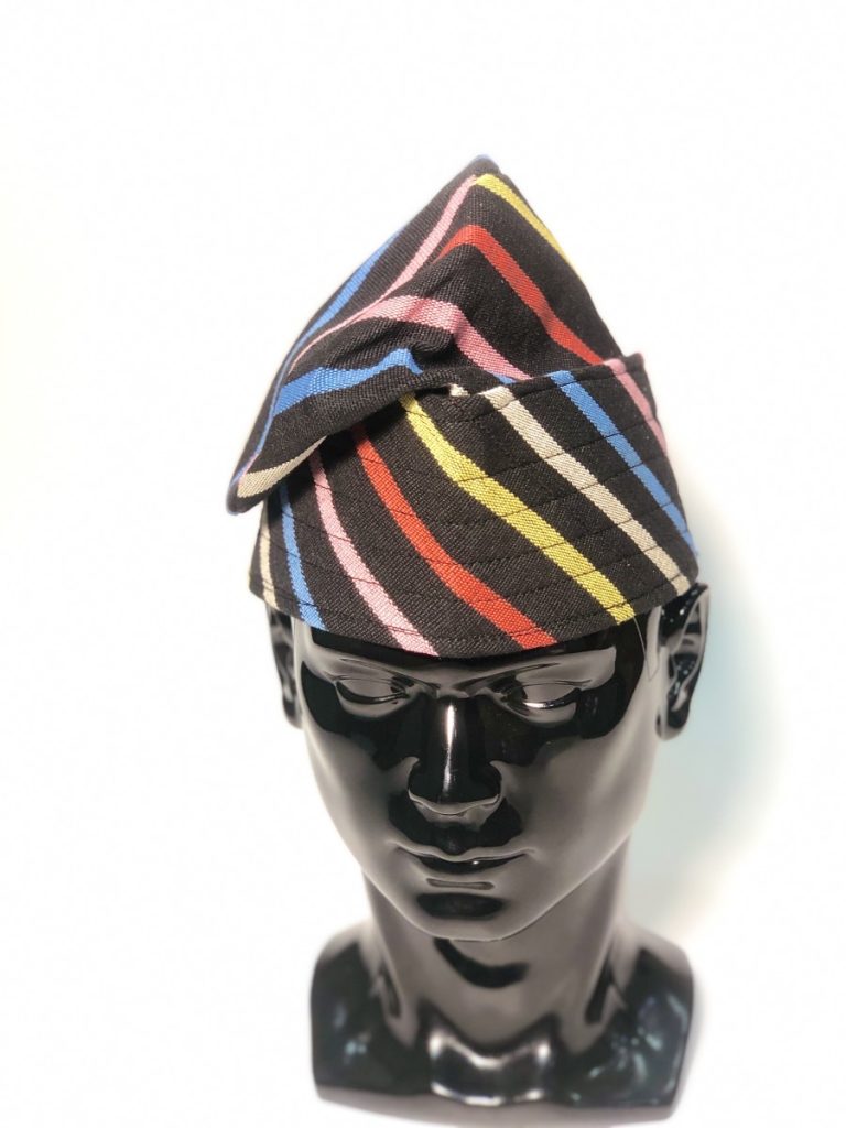 Buy Plain Black Yoruba Aso Oke Fila Cap - Capkings.ng
