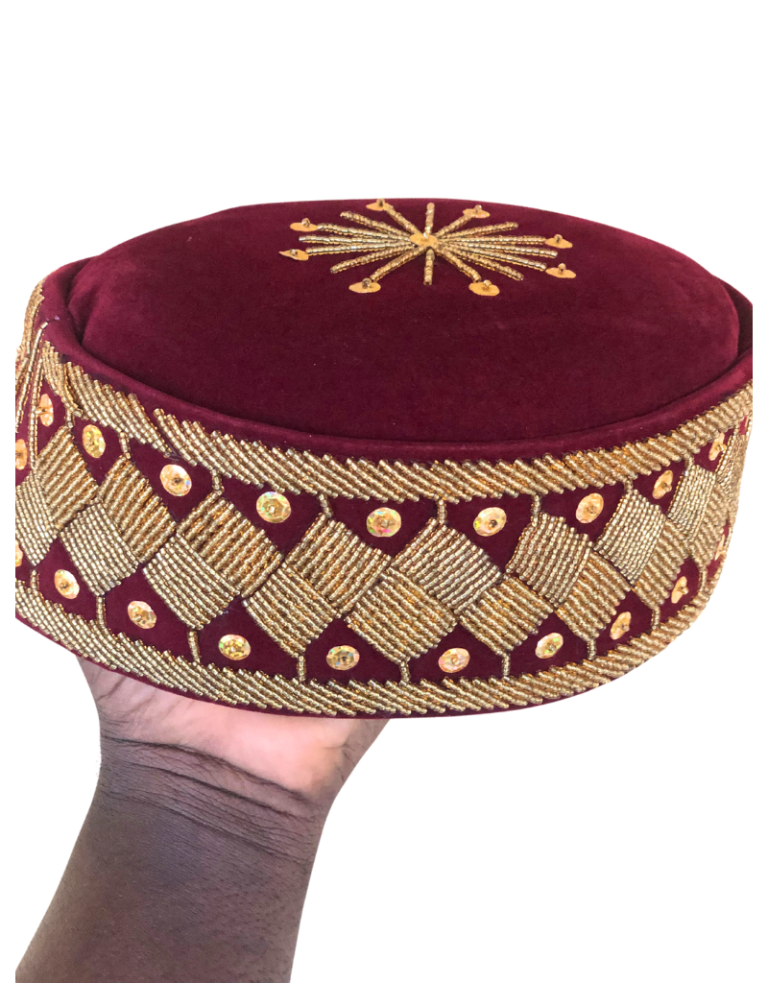 Buy Blue Yoruba Men Native Aso Oke Fila Cap - Capkings.ng