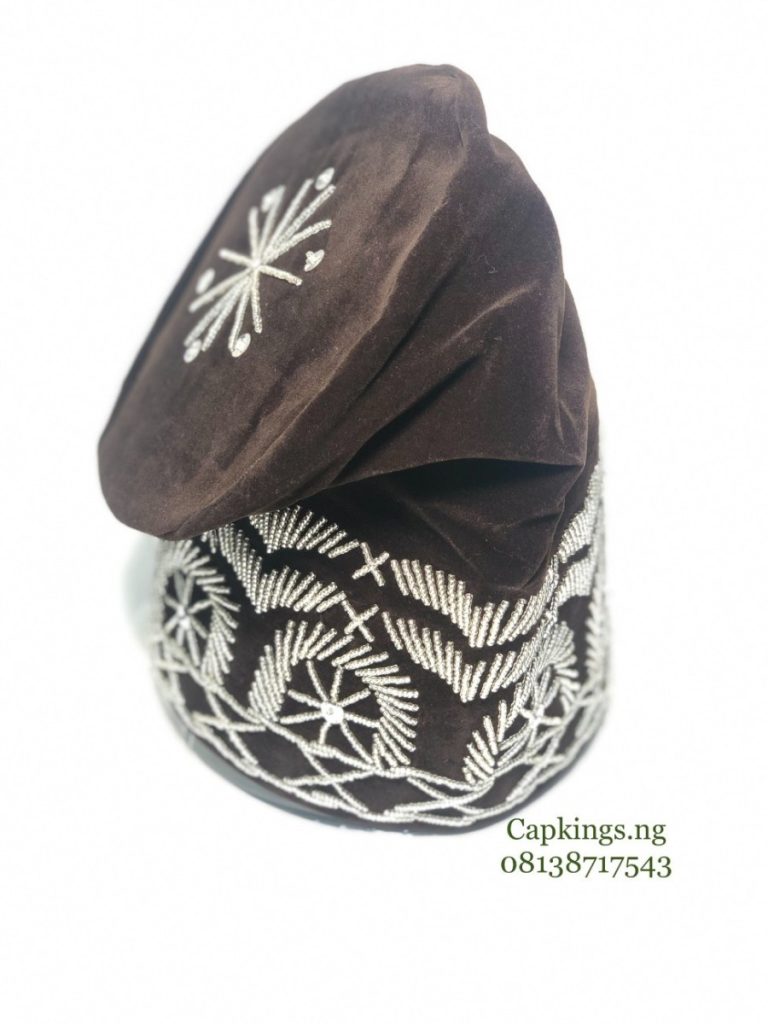 Buy Maroon Color Yoruba Men Velvet Beaded Cap for African Traditional ...
