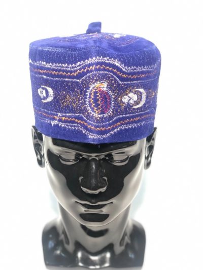 Buy Royal Blue Hausa Fulani Malam Kufi Cap, African Men's Hat ...