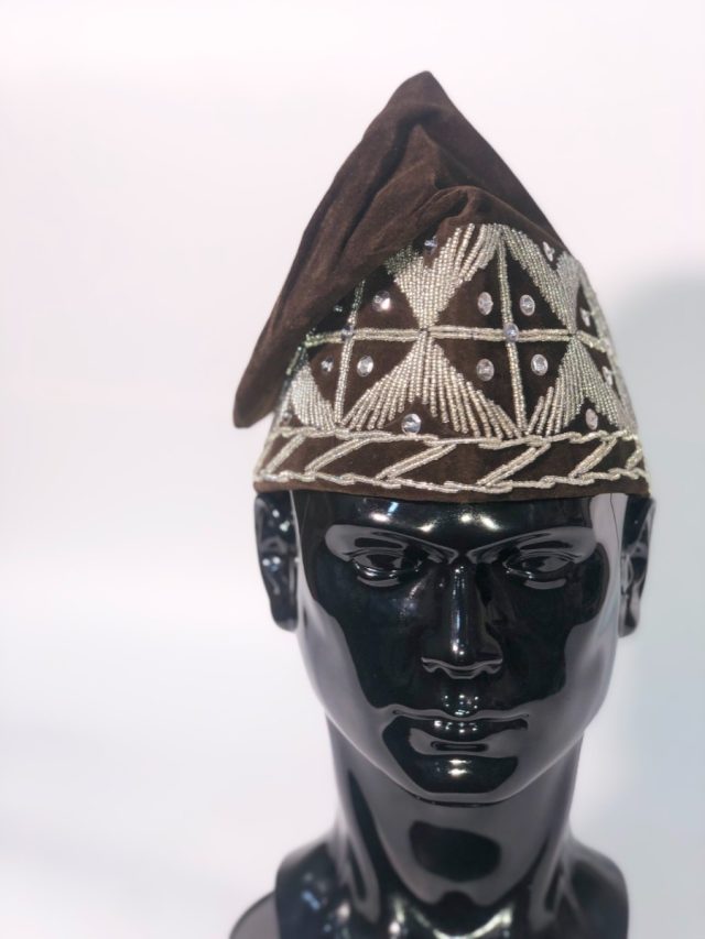 Buy Plain Black Aso Oke Yoruba Fila Cap with Twisted Thread Design ...