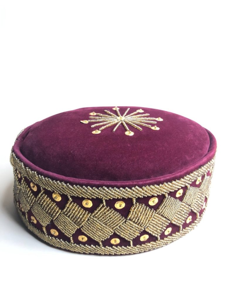 Buy Plain White Igbo Men Beaded Cap. African Traditional Velvet Cap for ...