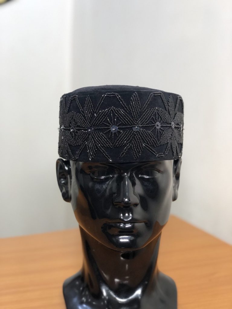 Buy Embroidered Black Round Cap for Agbada, Kaftan and Senator Native ...