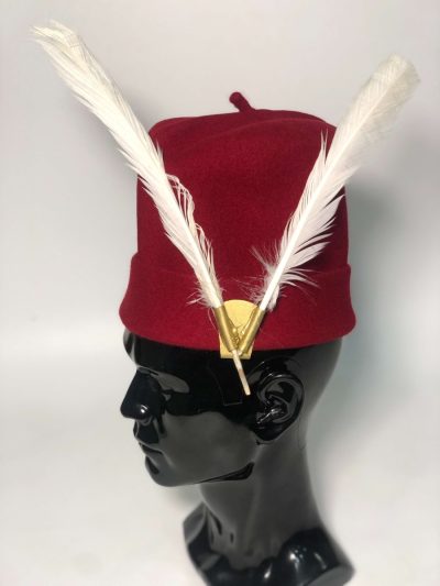 Buy Igbo Men Traditional Red Long Tonak Cap with Feathers - Capkings.ng
